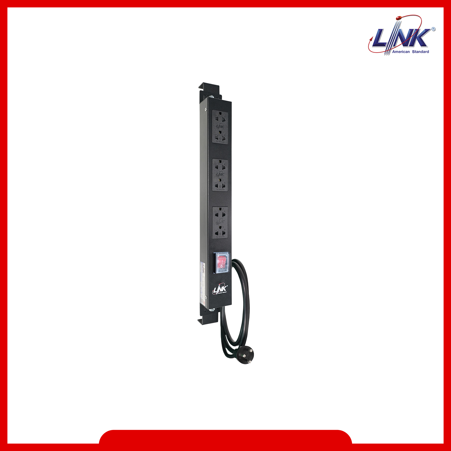 PDU 6 TIS Outlet (Lighting SW w/Guard + Protection 16A) รางไฟ มอก. ที่ ...